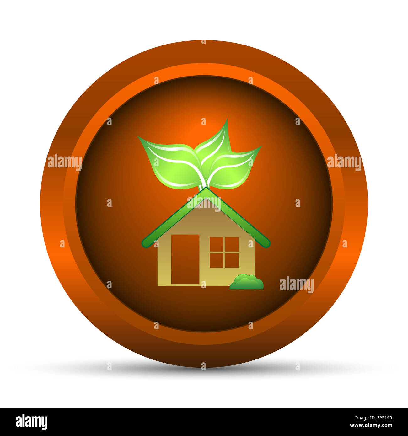 Eco house icon. Internet button on white background Stock Photo - Alamy