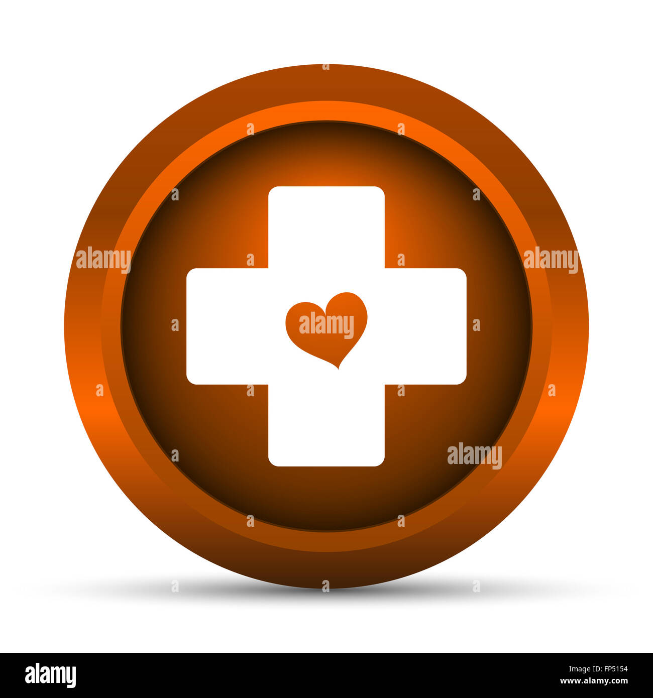 Cross with heart icon. Internet button on white background Stock Photo ...