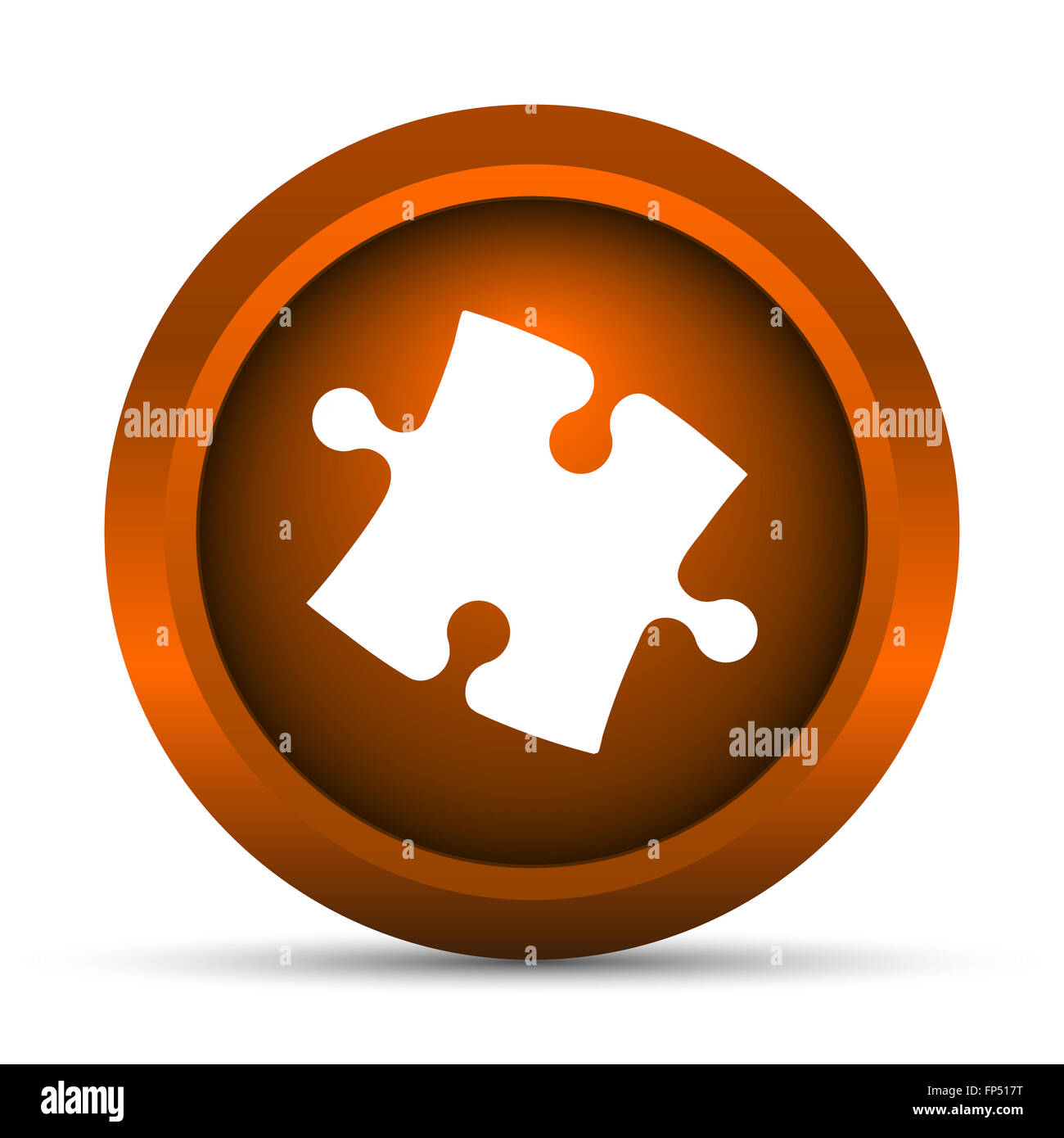 Puzzle piece icon. Internet button on white background Stock Photo - Alamy