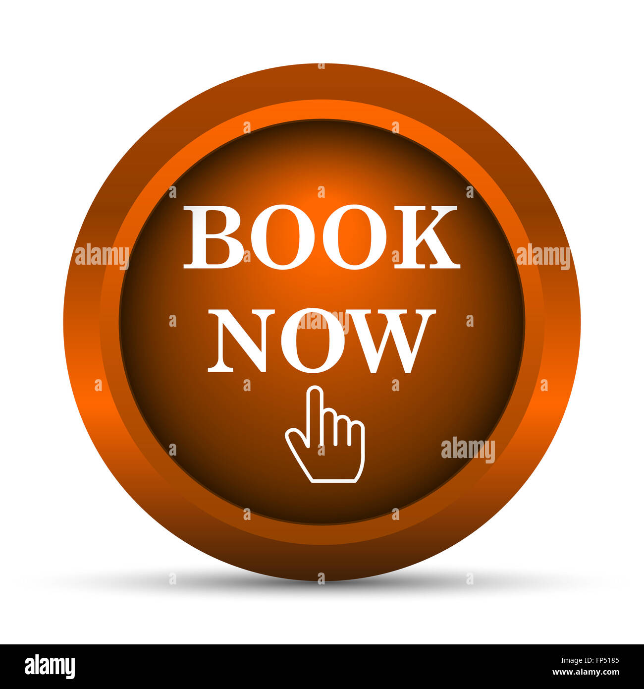 Book now icon. Internet button on white background Stock Photo - Alamy
