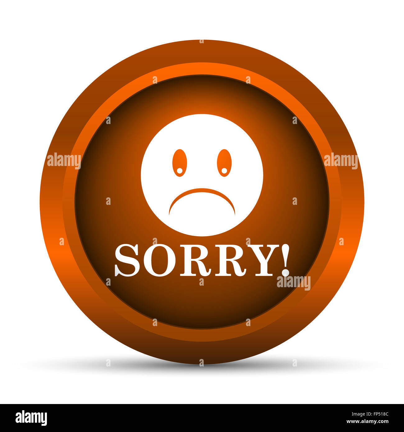 Sorry icon. Internet button on white background Stock Photo - Alamy