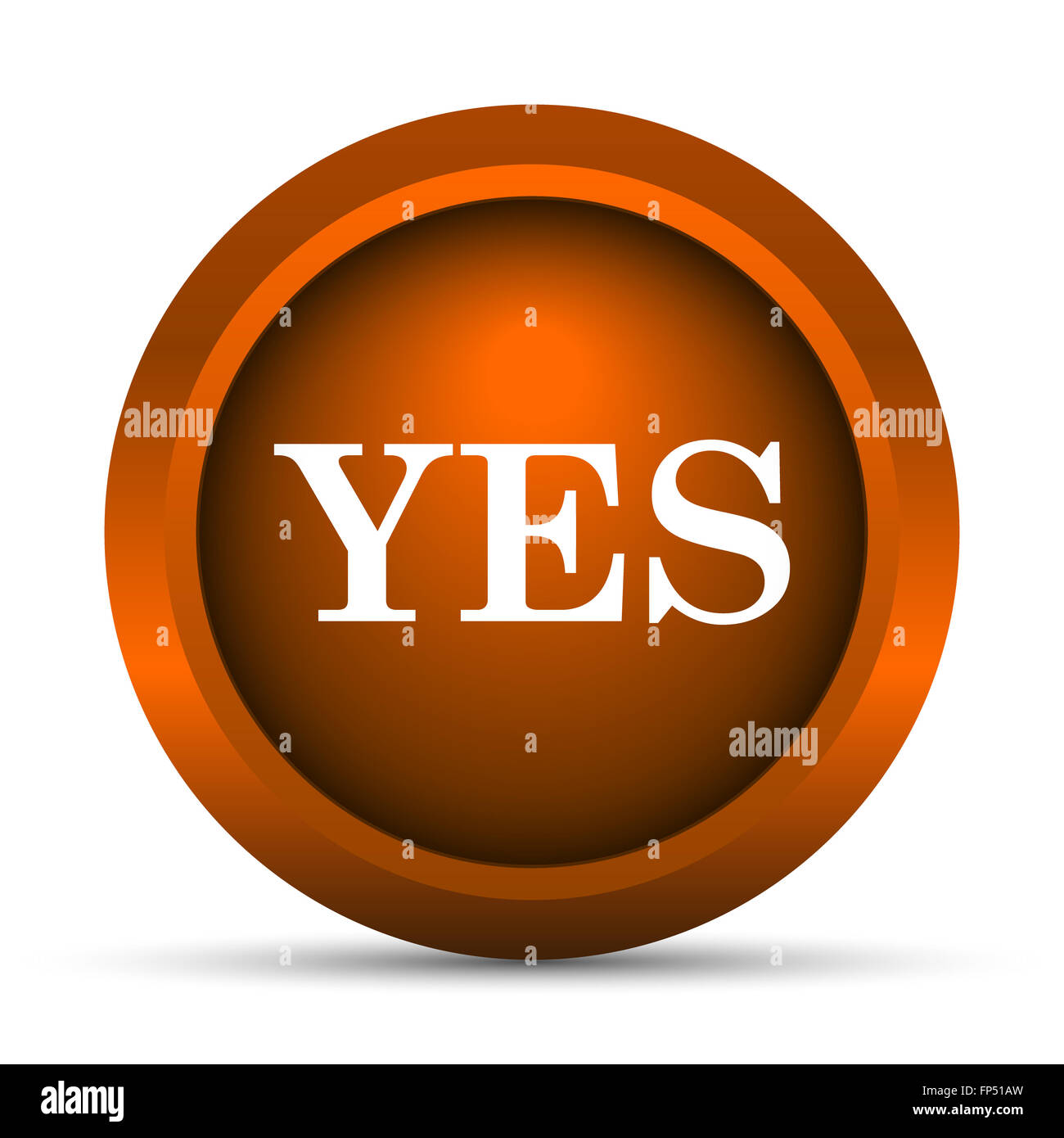 Yes icon. Internet button on white background Stock Photo - Alamy