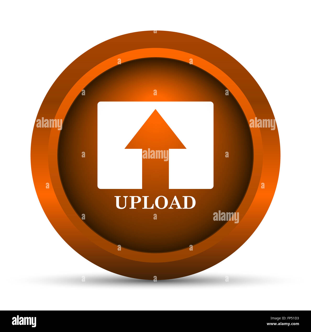 Upload icon. Internet button on white background Stock Photo - Alamy