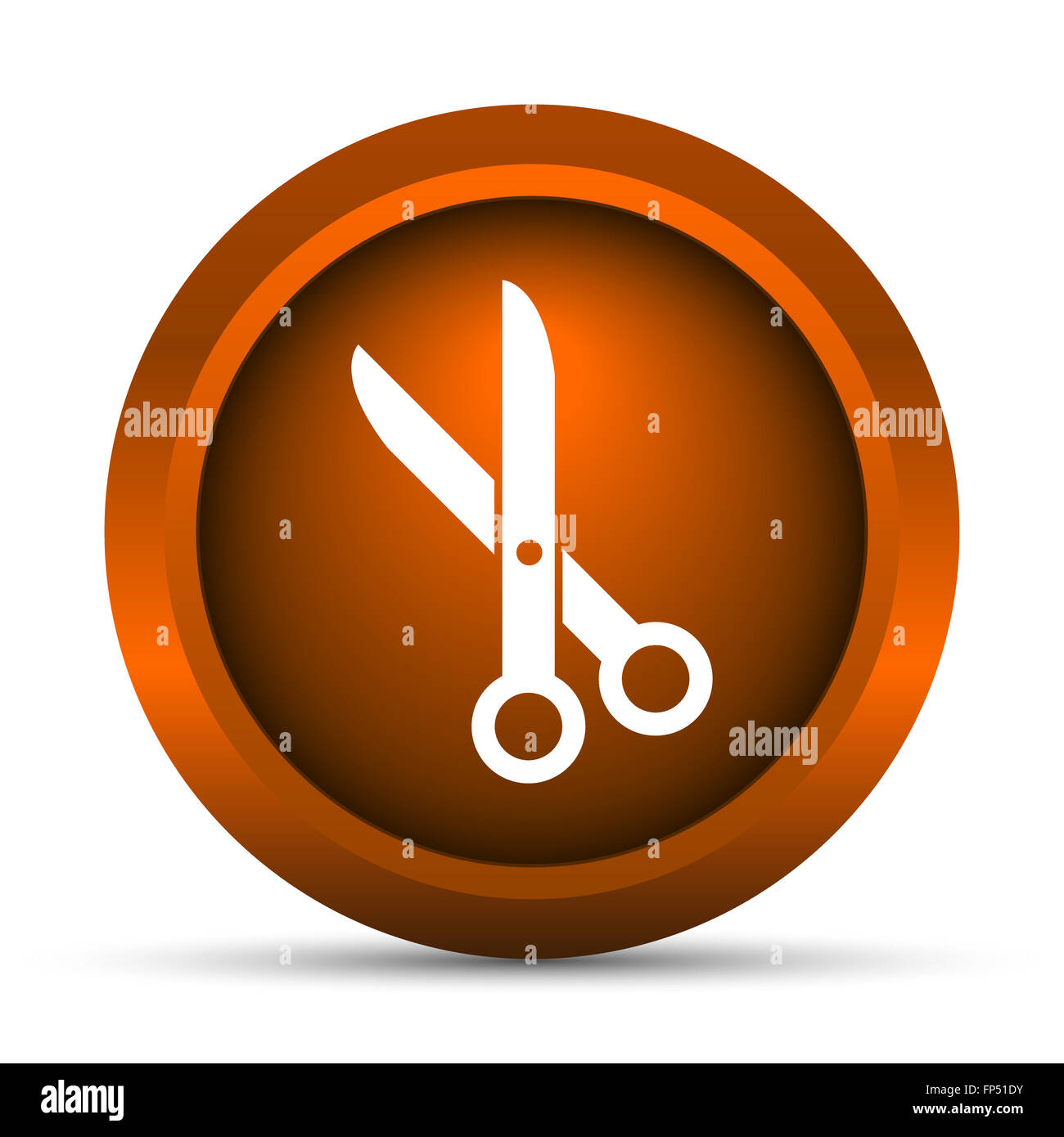 Cut icon. Internet button on white background Stock Photo - Alamy