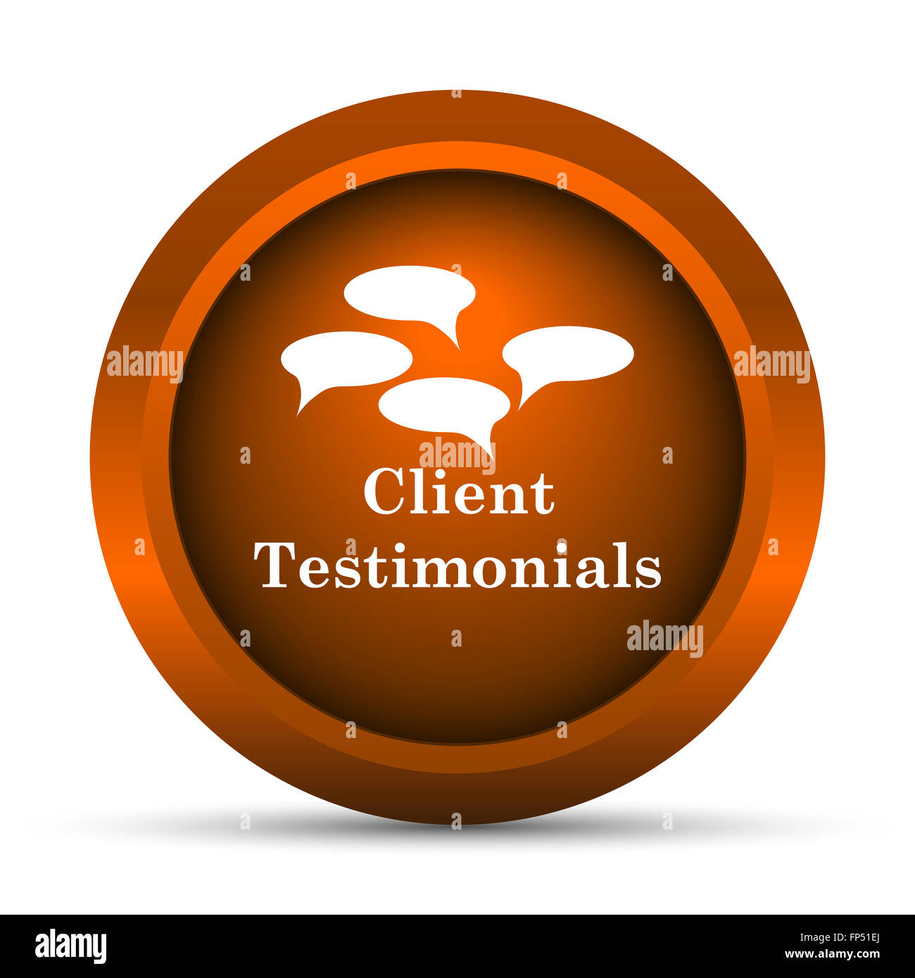 Client testimonials icon. Internet button on white background Stock ...