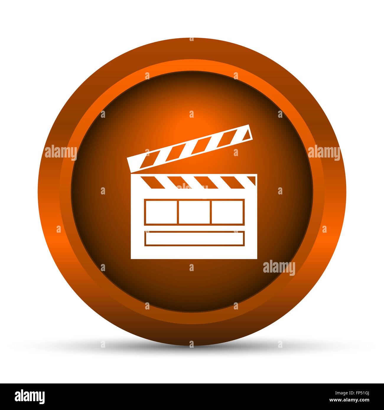 Movie icon. Internet button on white background Stock Photo - Alamy