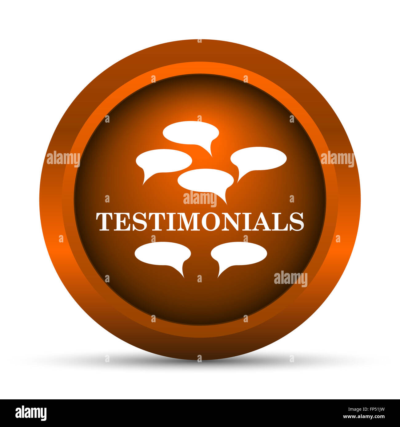 Testimonials icon. Internet button on white background Stock Photo - Alamy