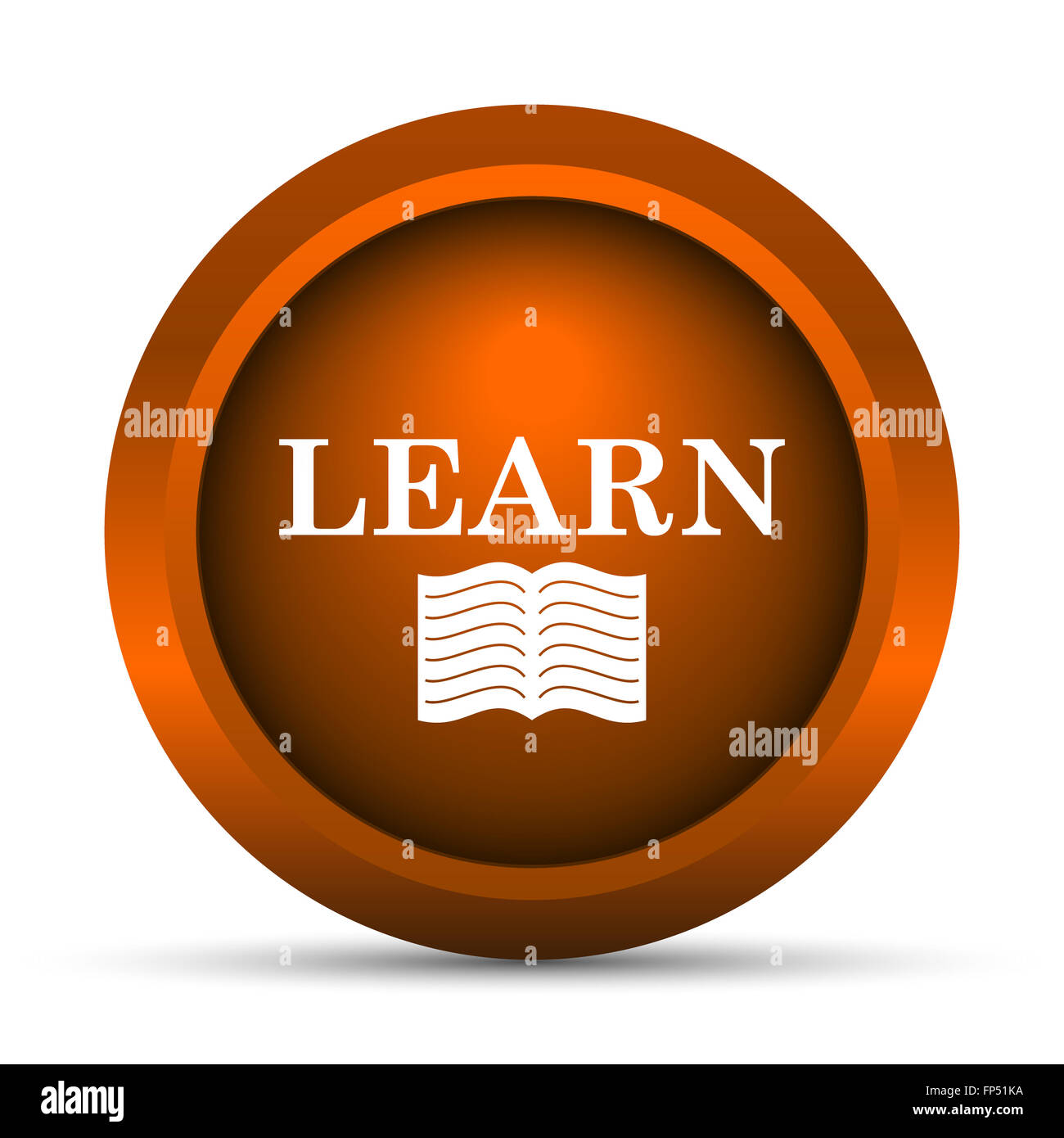 Learn icon. Internet button on white background Stock Photo - Alamy