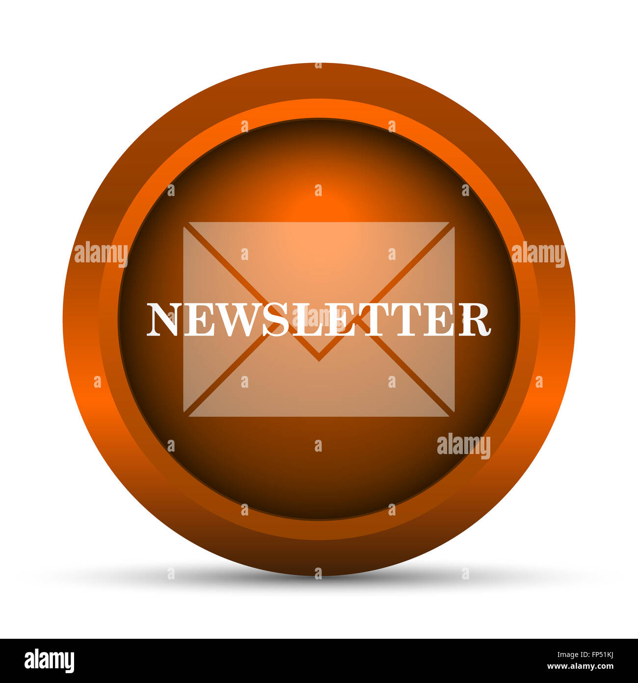 Newsletter icon. Internet button on white background Stock Photo - Alamy