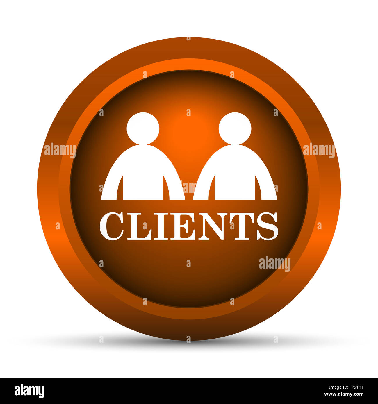 Clients icon. Internet button on white background Stock Photo - Alamy