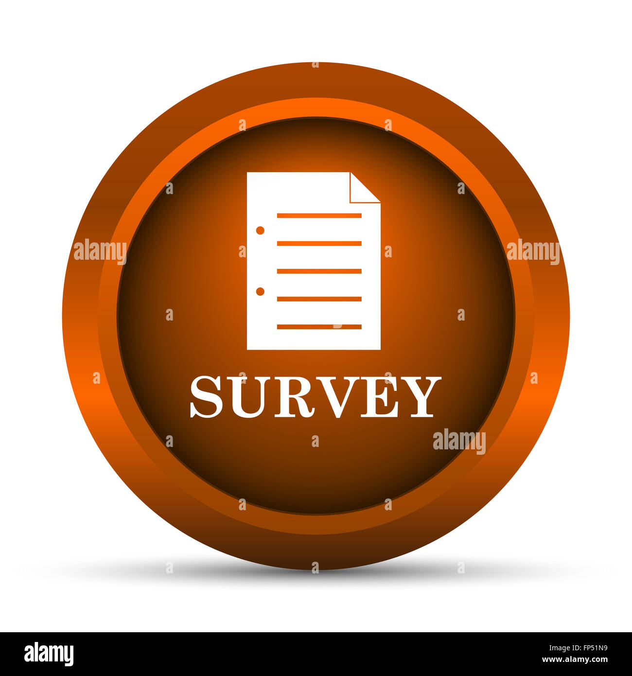 Survey icon. Internet button on white background Stock Photo - Alamy