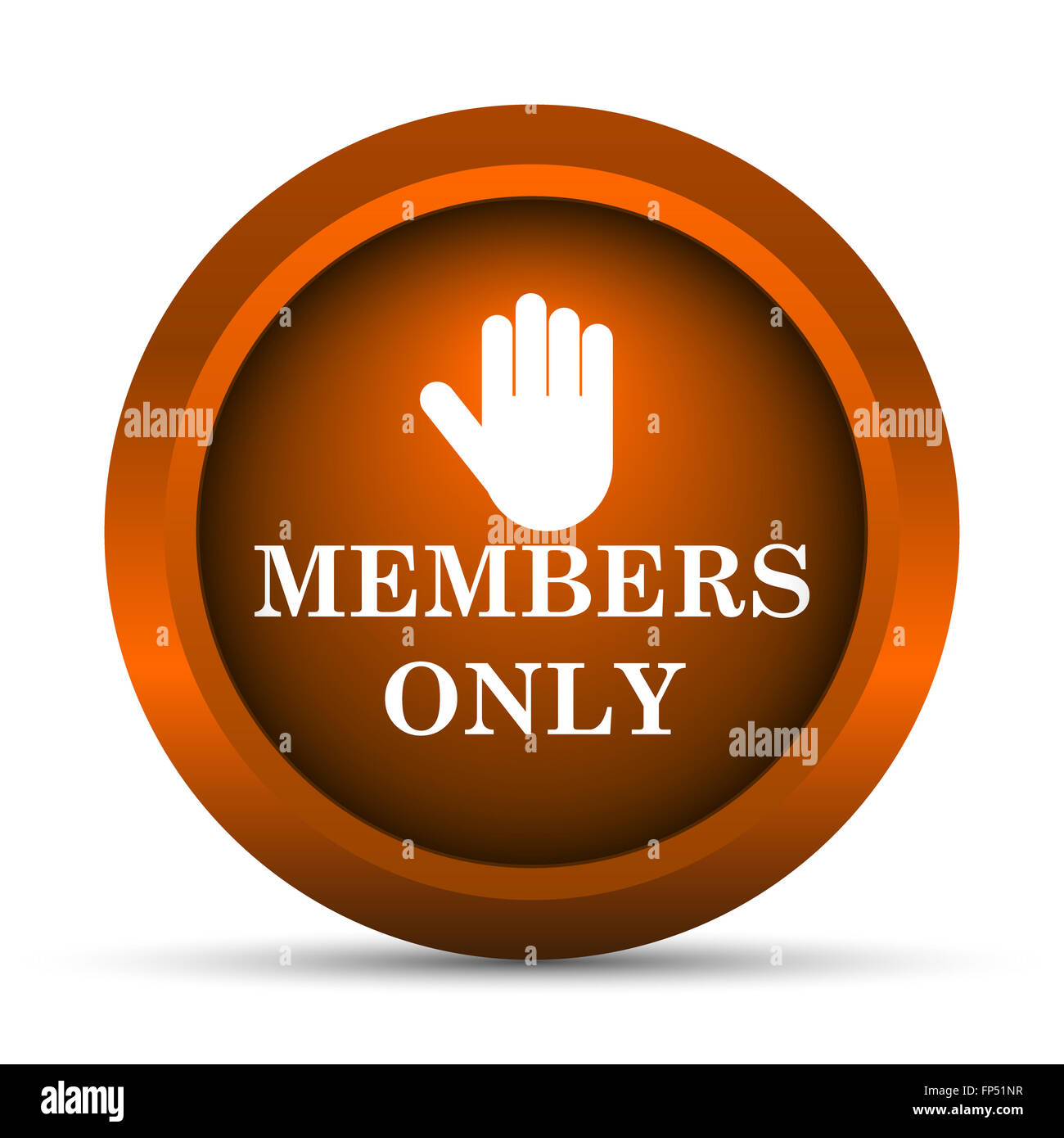 Members only icon. Internet button on white background Stock Photo - Alamy