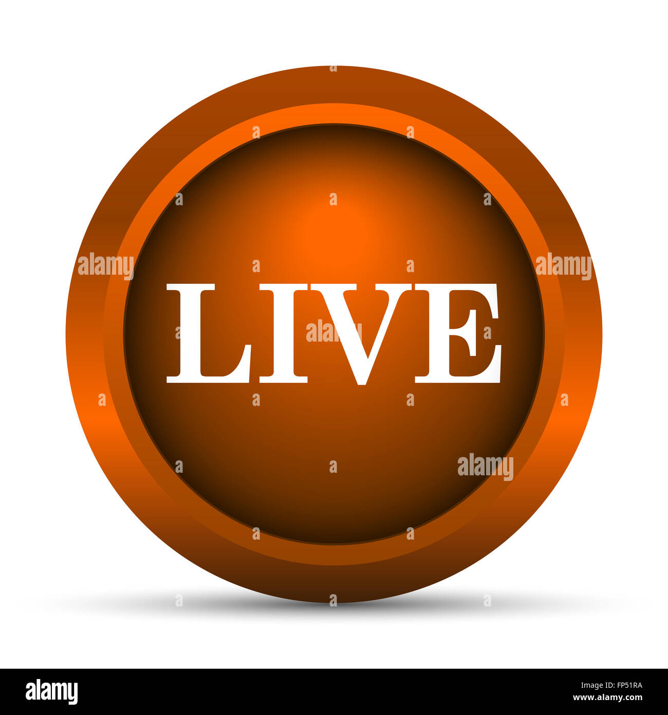 Live icon. Internet button on white background Stock Photo - Alamy