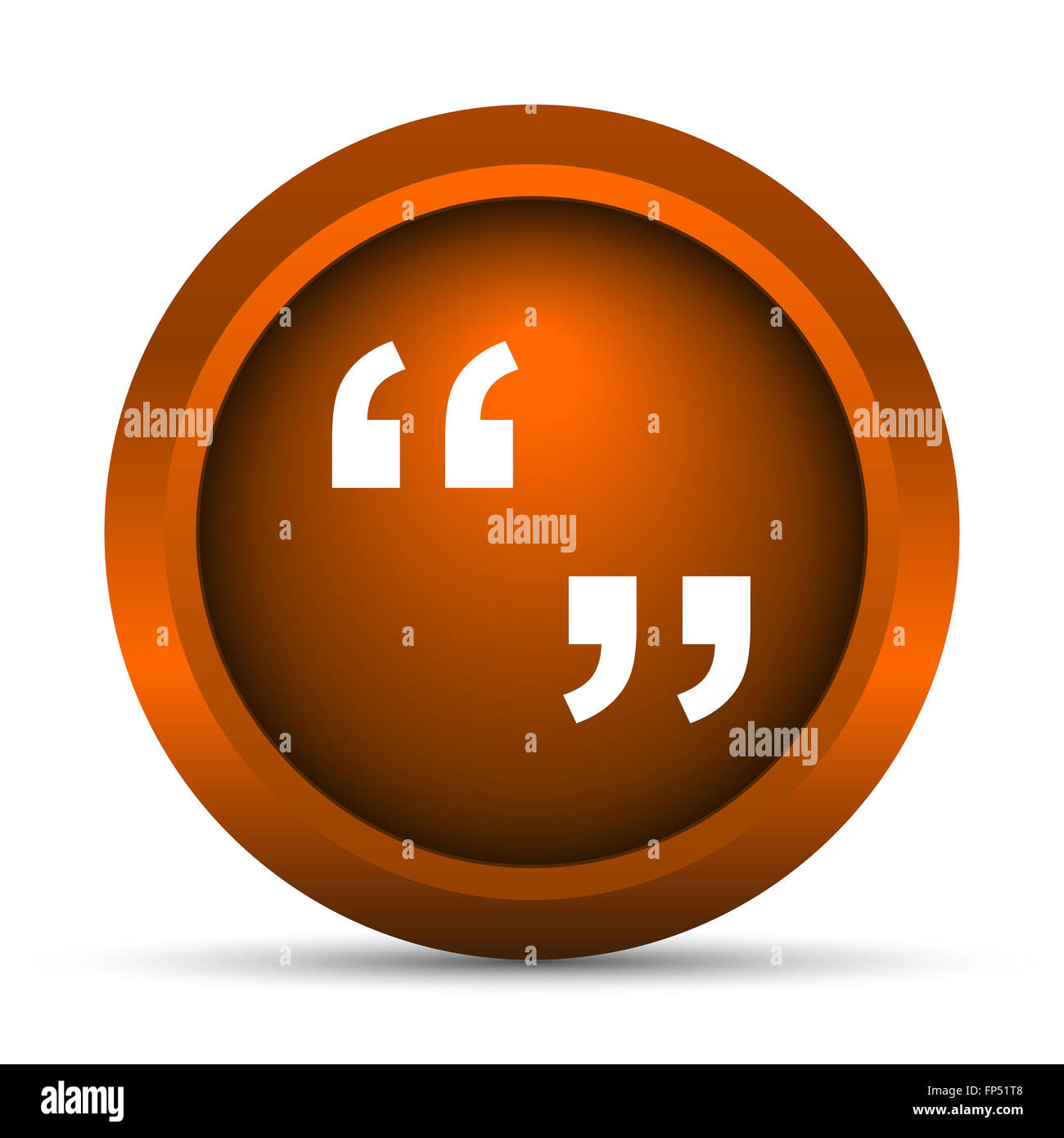 Quotation marks icon. Internet button on white background Stock Photo ...