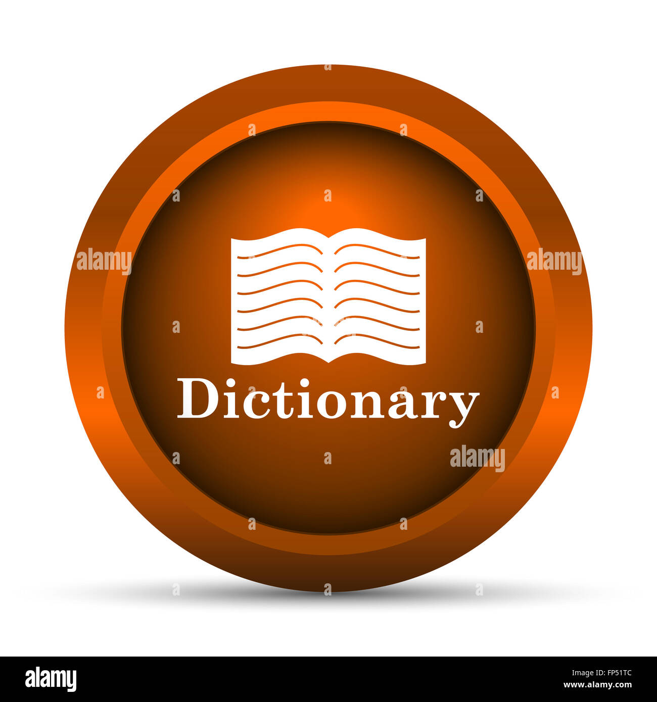 Dictionary icon. Internet button on white background Stock Photo - Alamy