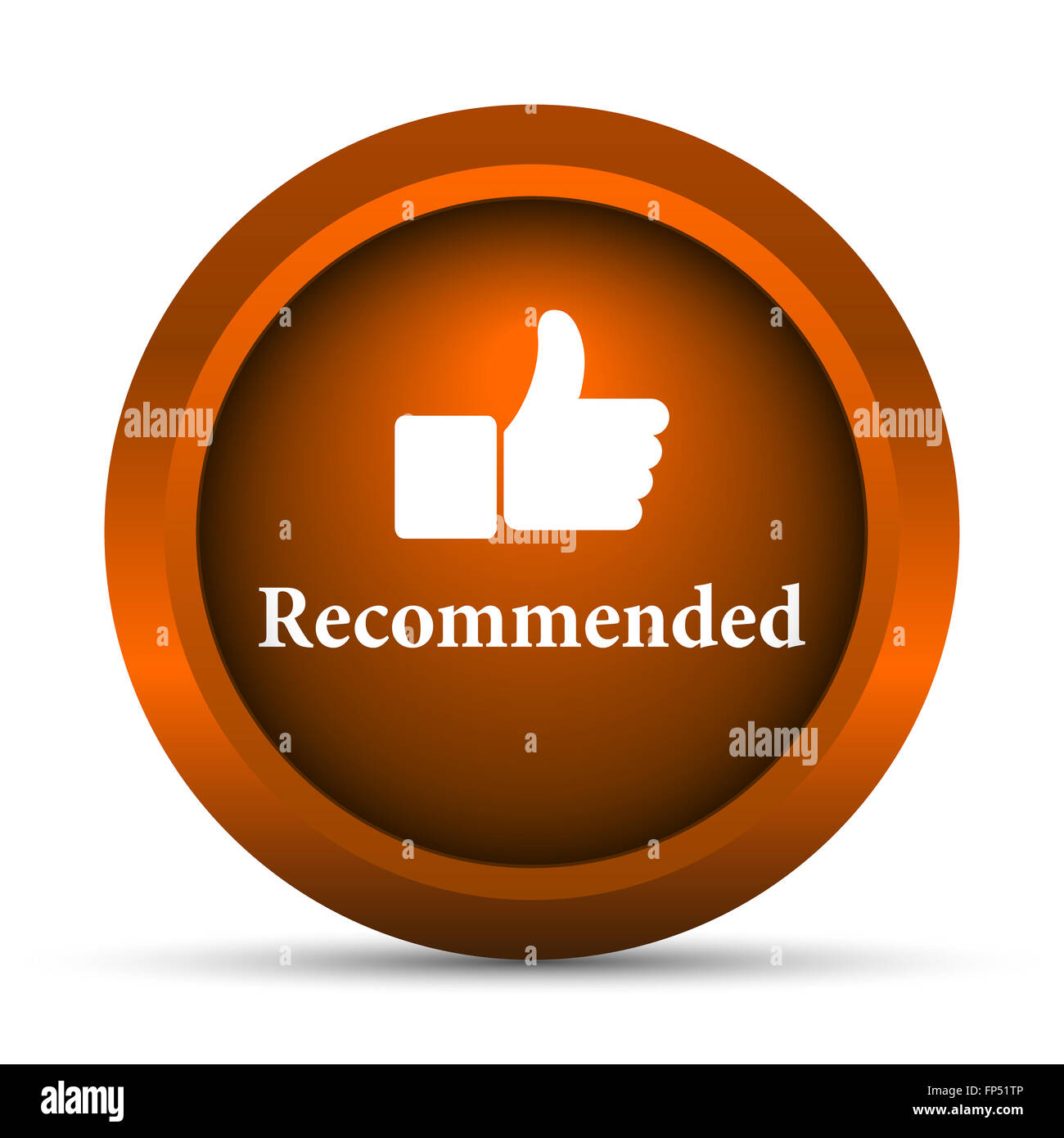Recommended icon. Internet button on white background Stock Photo - Alamy