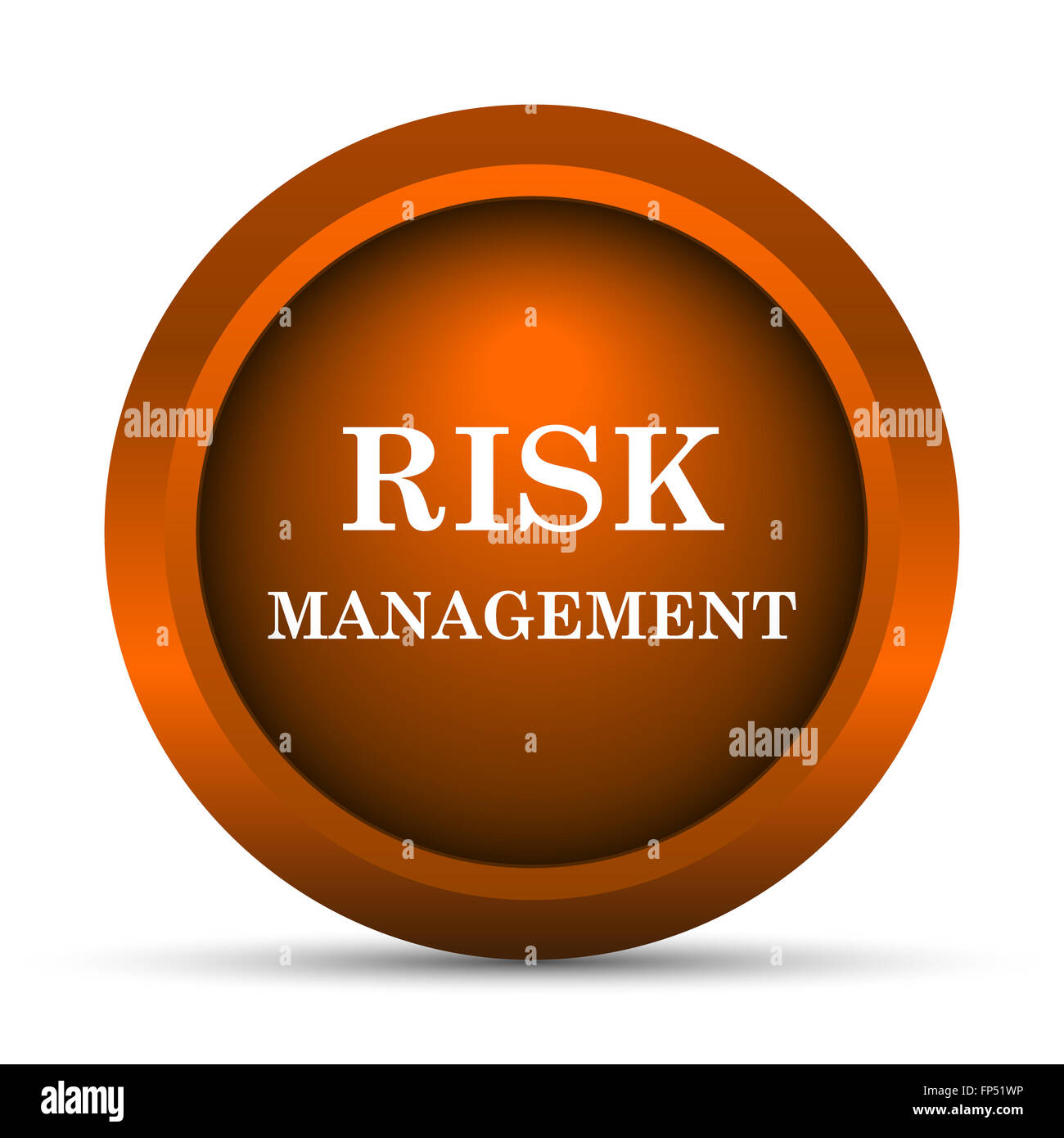 Risk management icon. Internet button on white background Stock Photo ...