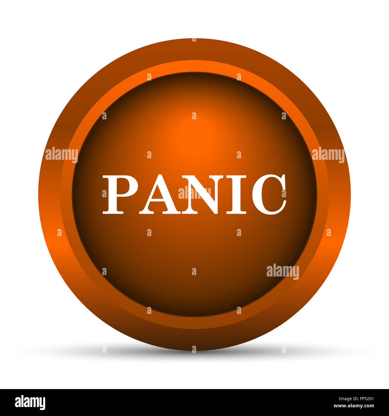 Panic icon. Internet button on white background Stock Photo - Alamy