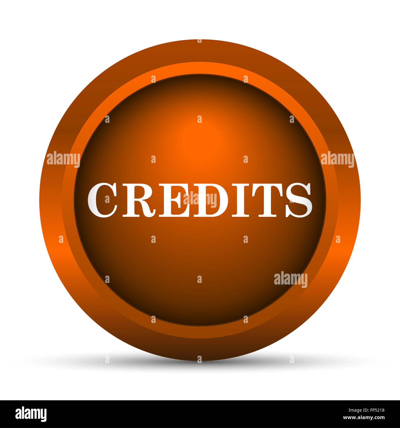 Credits icon. Internet button on white background Stock Photo - Alamy