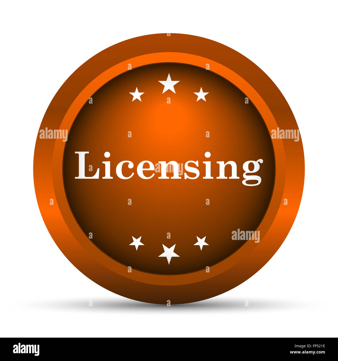 Licensing icon. Internet button on white background Stock Photo - Alamy
