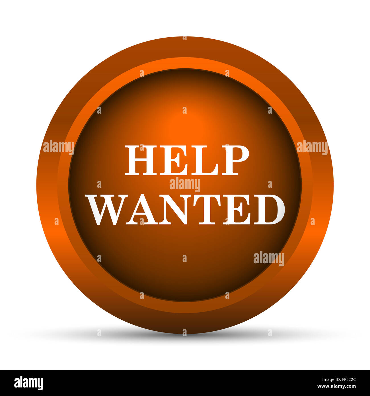 Help wanted icon. Internet button on white background Stock Photo - Alamy