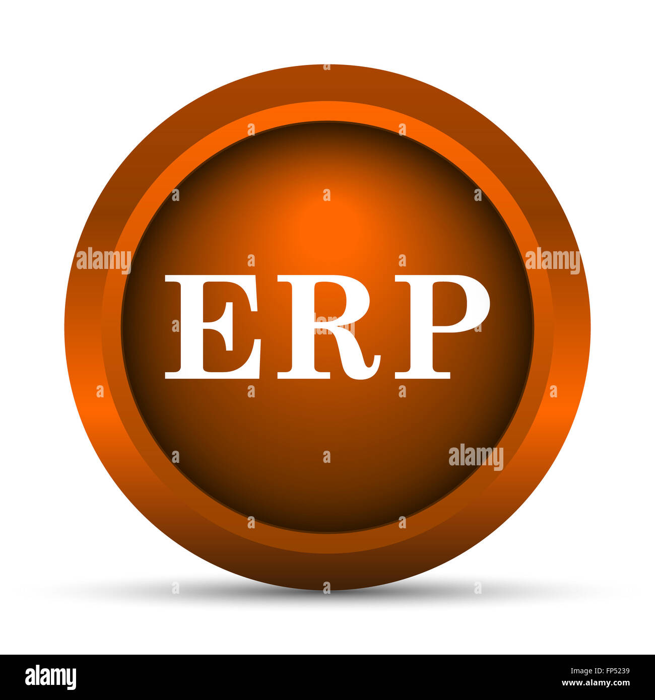 ERP icon. Internet button on white background Stock Photo - Alamy