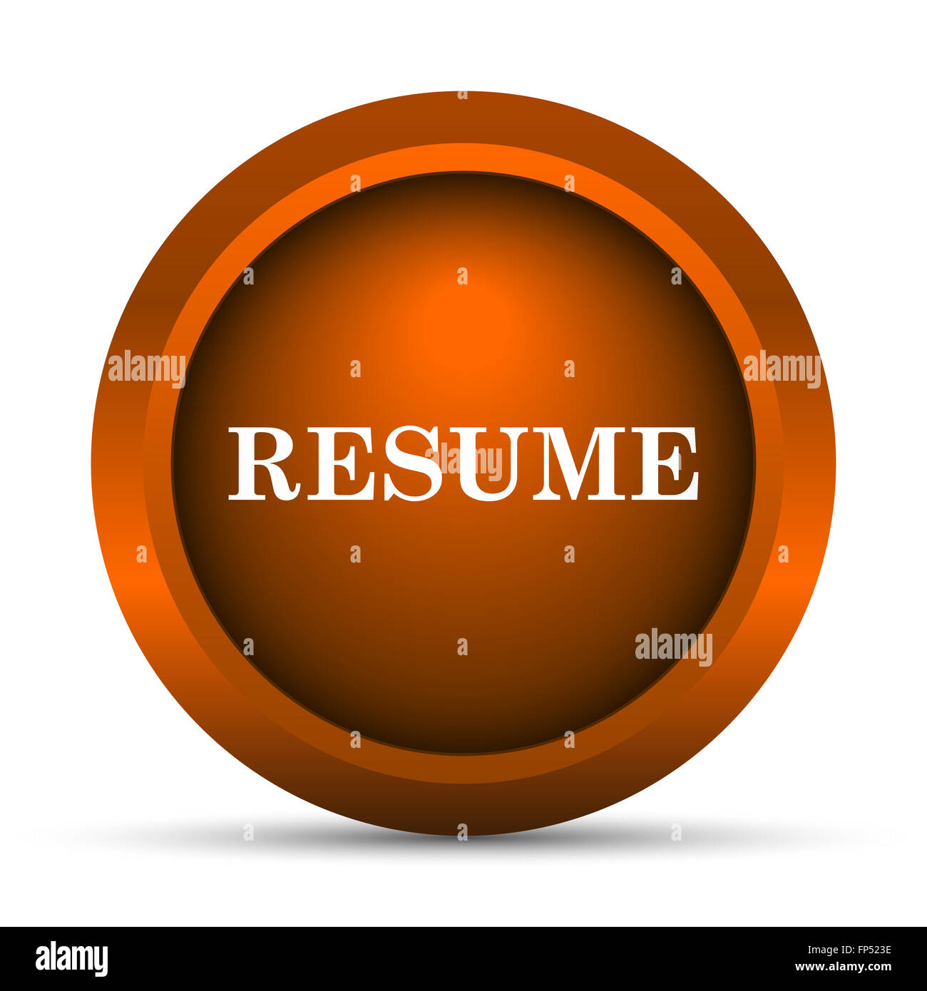 Resume icon. Internet button on white background Stock Photo - Alamy