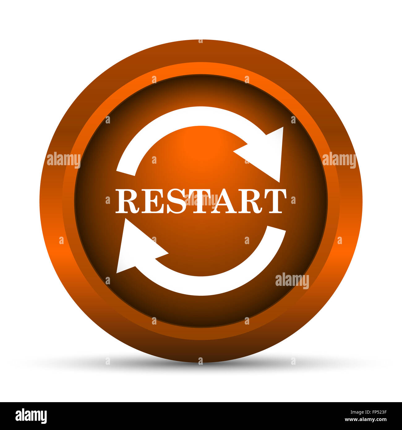 Restart icon. Internet button on white background Stock Photo - Alamy