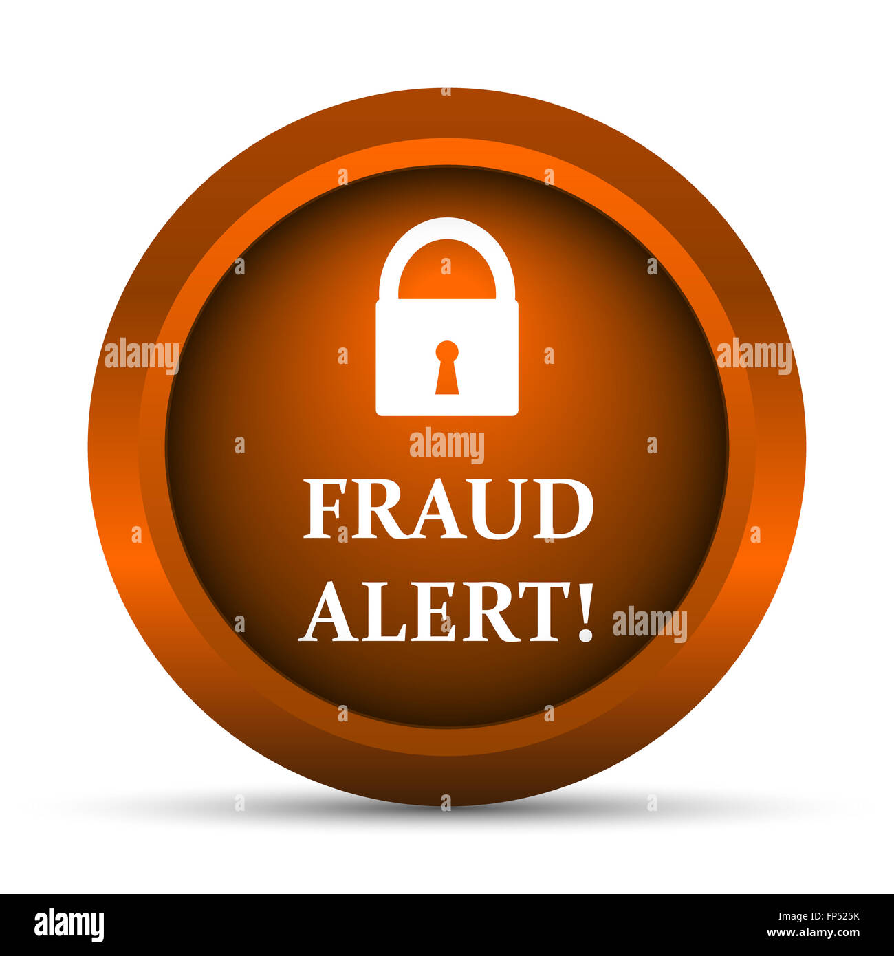 Fraud alert icon. Internet button on white background Stock Photo - Alamy