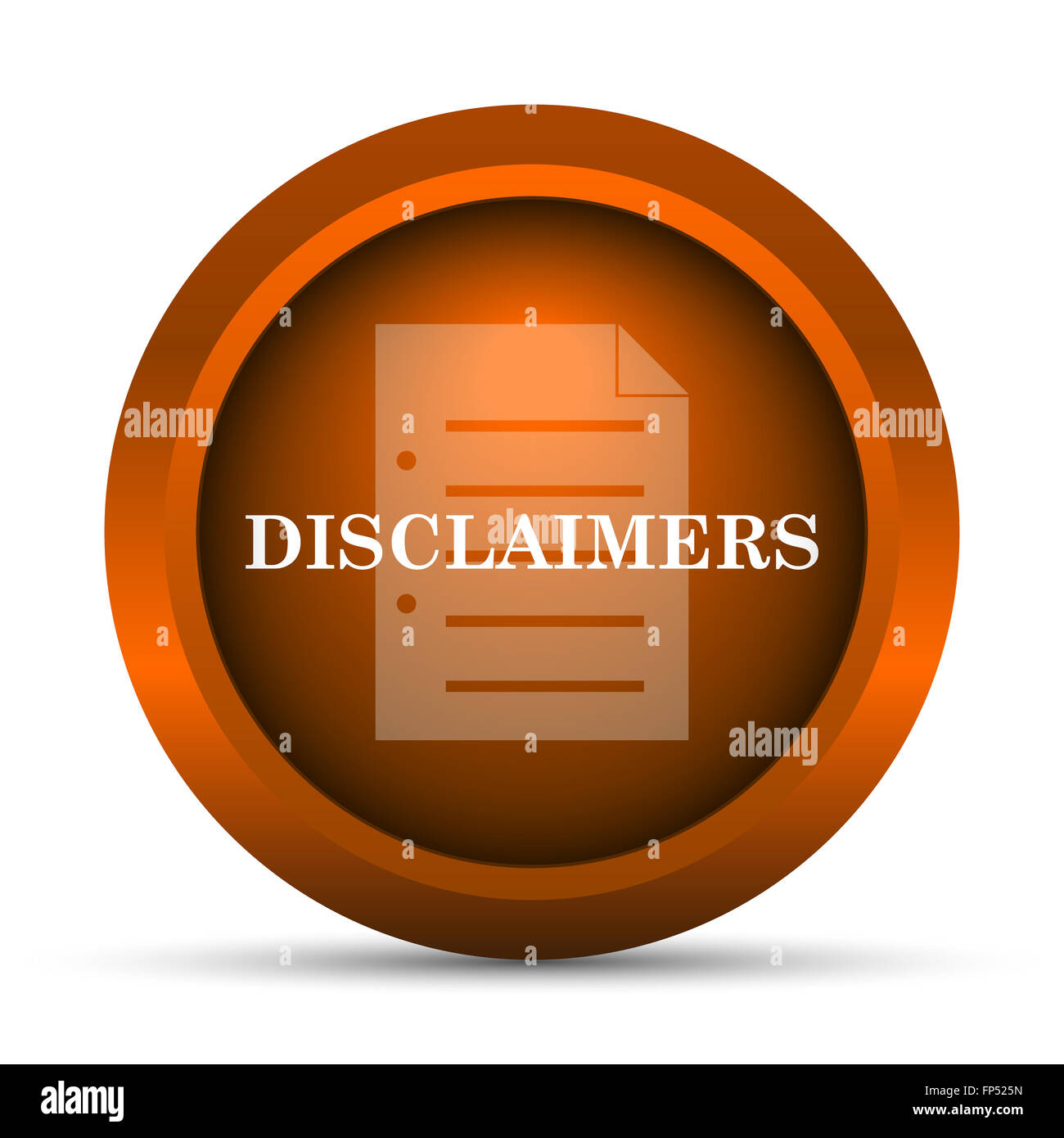 Disclaimers icon. Internet button on white background Stock Photo - Alamy