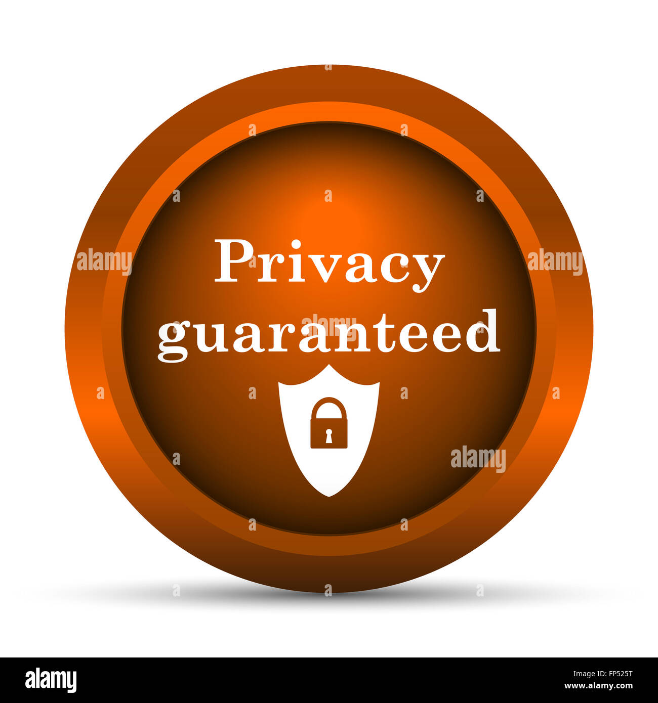 Privacy guaranteed icon. Internet button on white background Stock ...