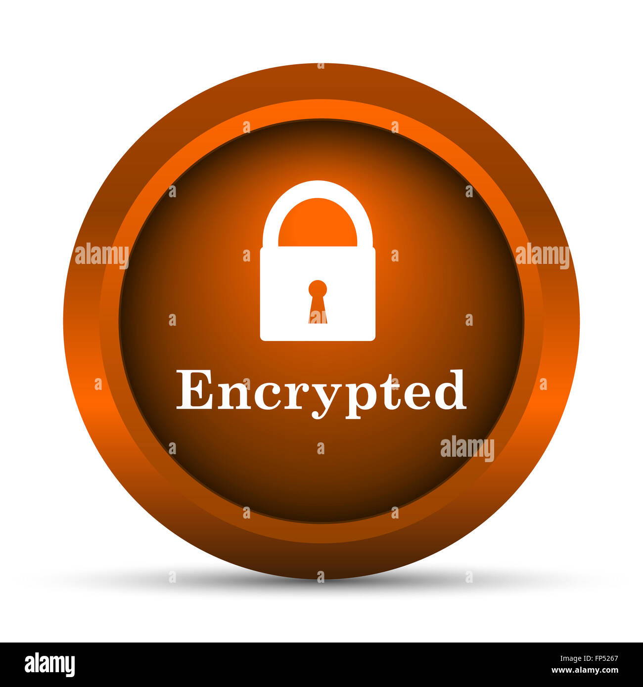 Encrypted icon. Internet button on white background Stock Photo - Alamy