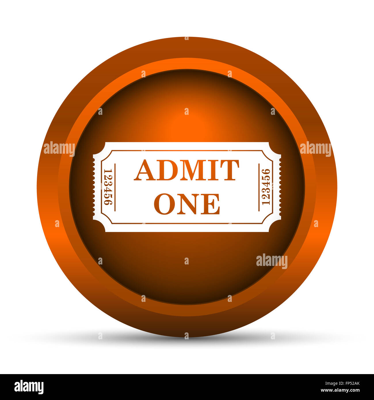Admin one ticket icon. Internet button on white background Stock Photo ...