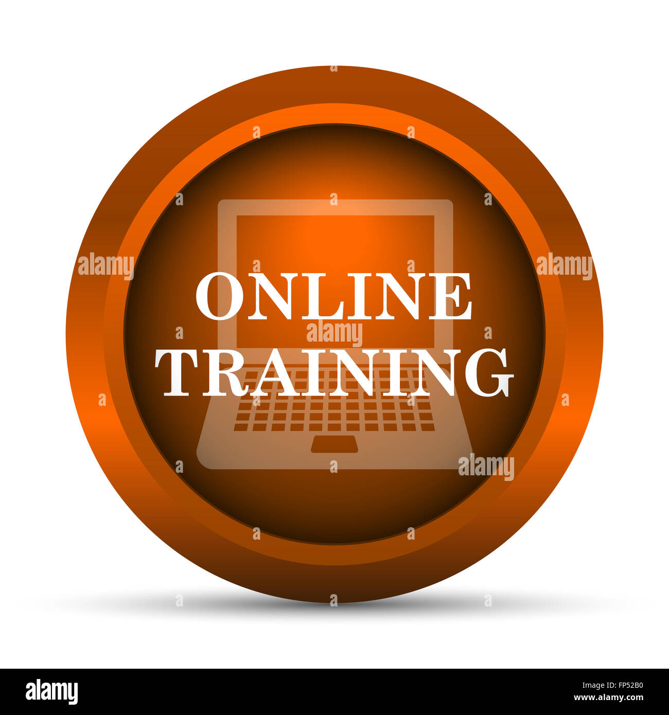 Online training icon. Internet button on white background Stock Photo ...