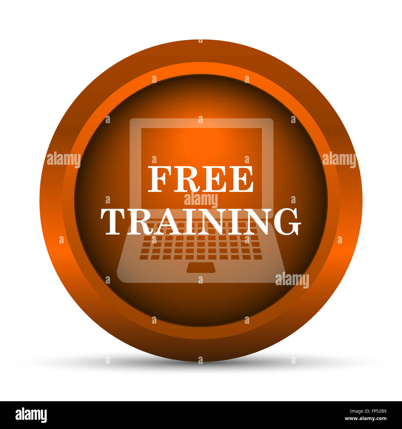 Free training icon. Internet button on white background Stock Photo - Alamy