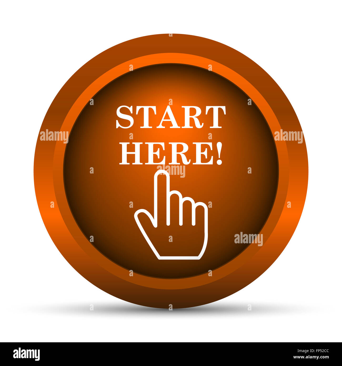 Start here icon. Internet button on white background Stock Photo - Alamy
