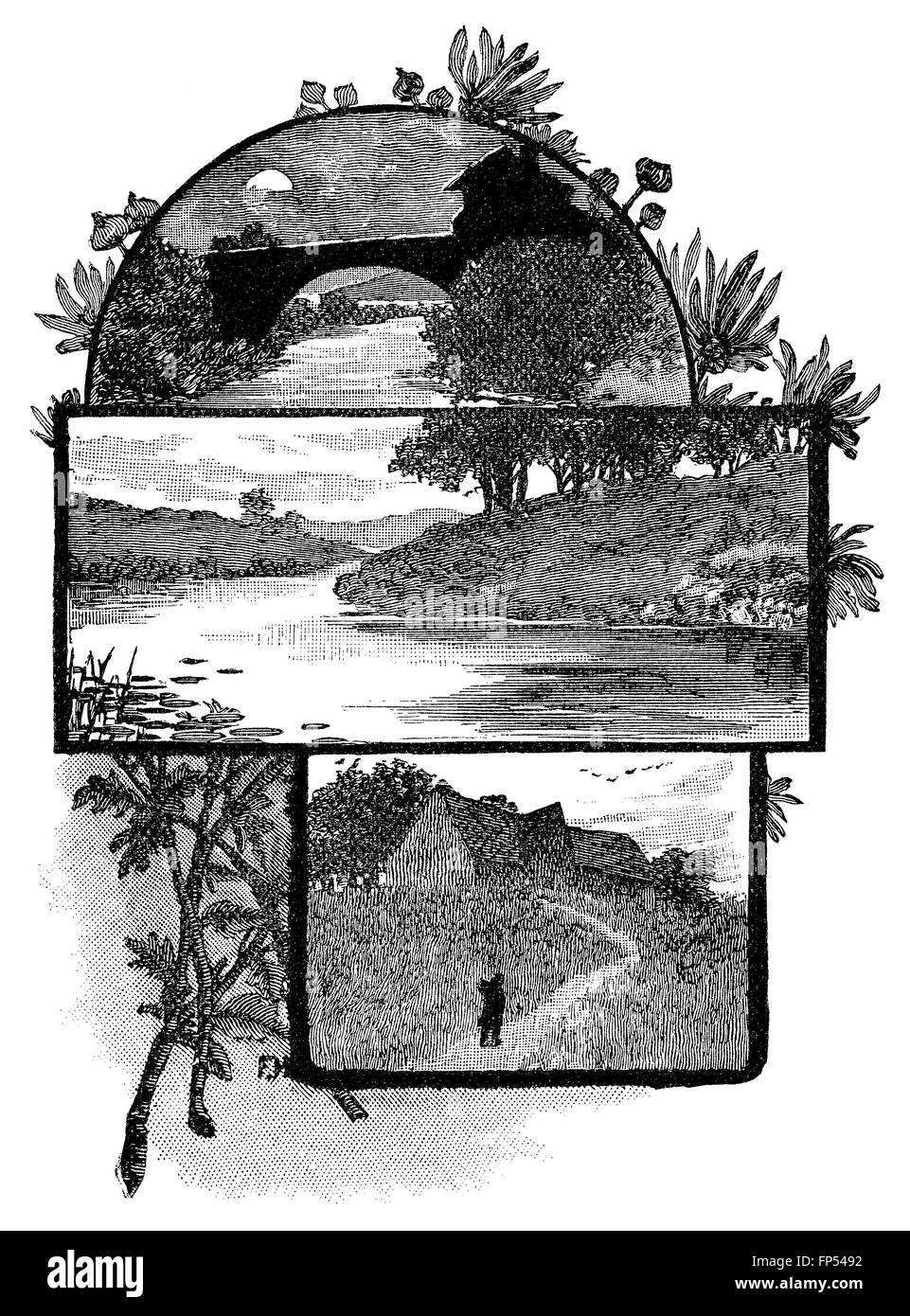 Vintage river scenes Black and White Stock Photos & Images - Alamy