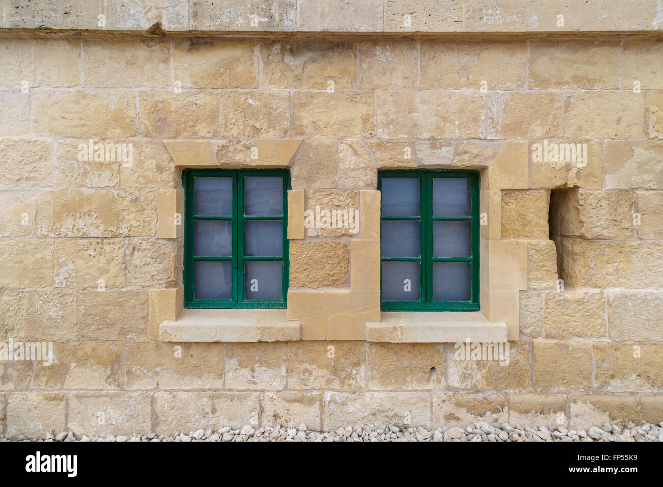 Detailed view of Valletta city in Malta island with limestone buildings ...