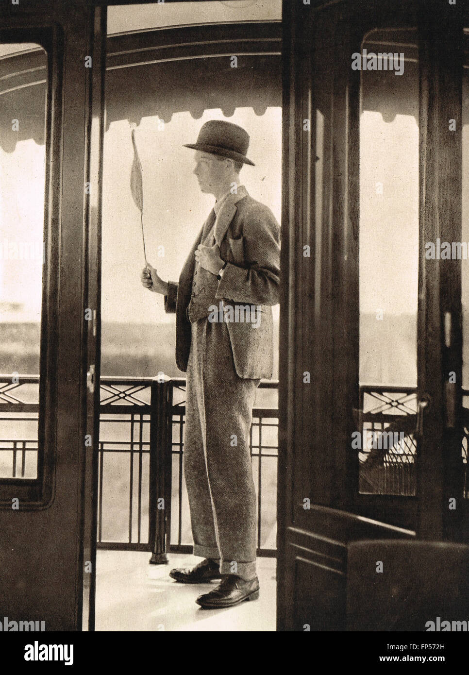 Edward Prince of Wales the Future King Edward VIII waving signal flag ...