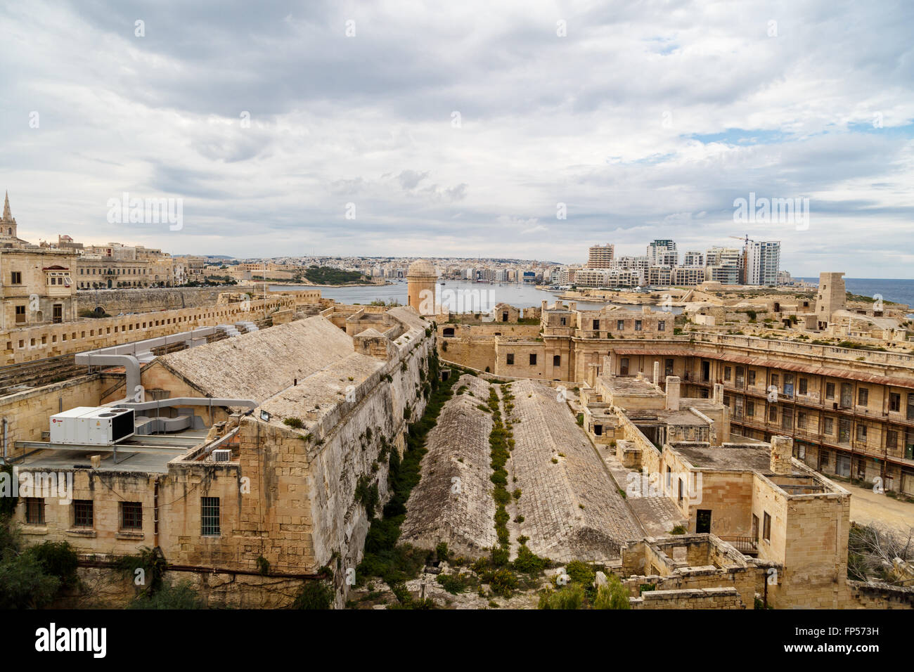 General view of Valletta cityscape at Malta island with historical ...