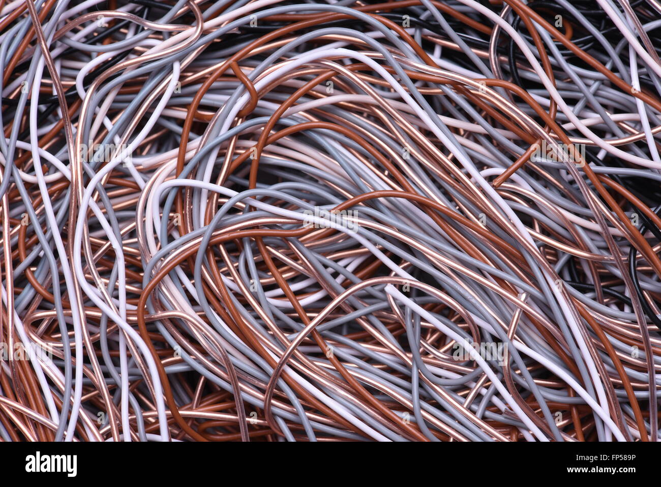 Closeup colored cables and wires Stock Photo - Alamy
