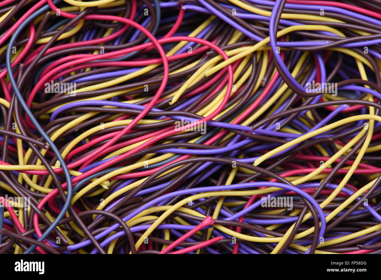 Closeup colored cables and wires Stock Photo - Alamy