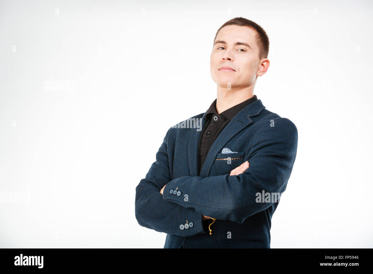Man suit arms folded white background hi-res stock photography and ...