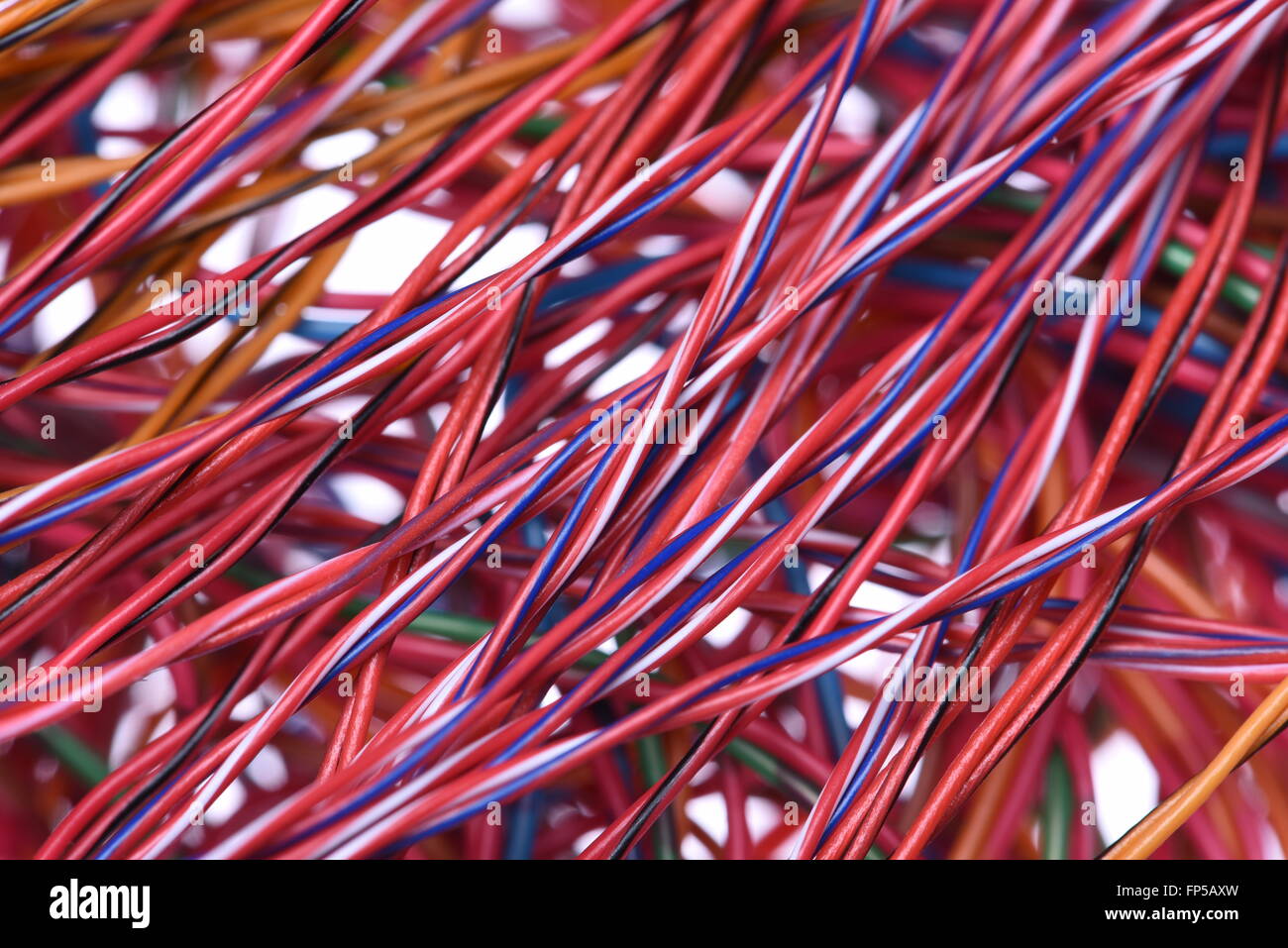 Closeup colored cables and wires Stock Photo - Alamy