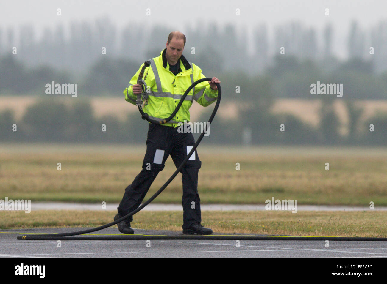 Prince William at Cambridge Airport on the first day of his new job as ...