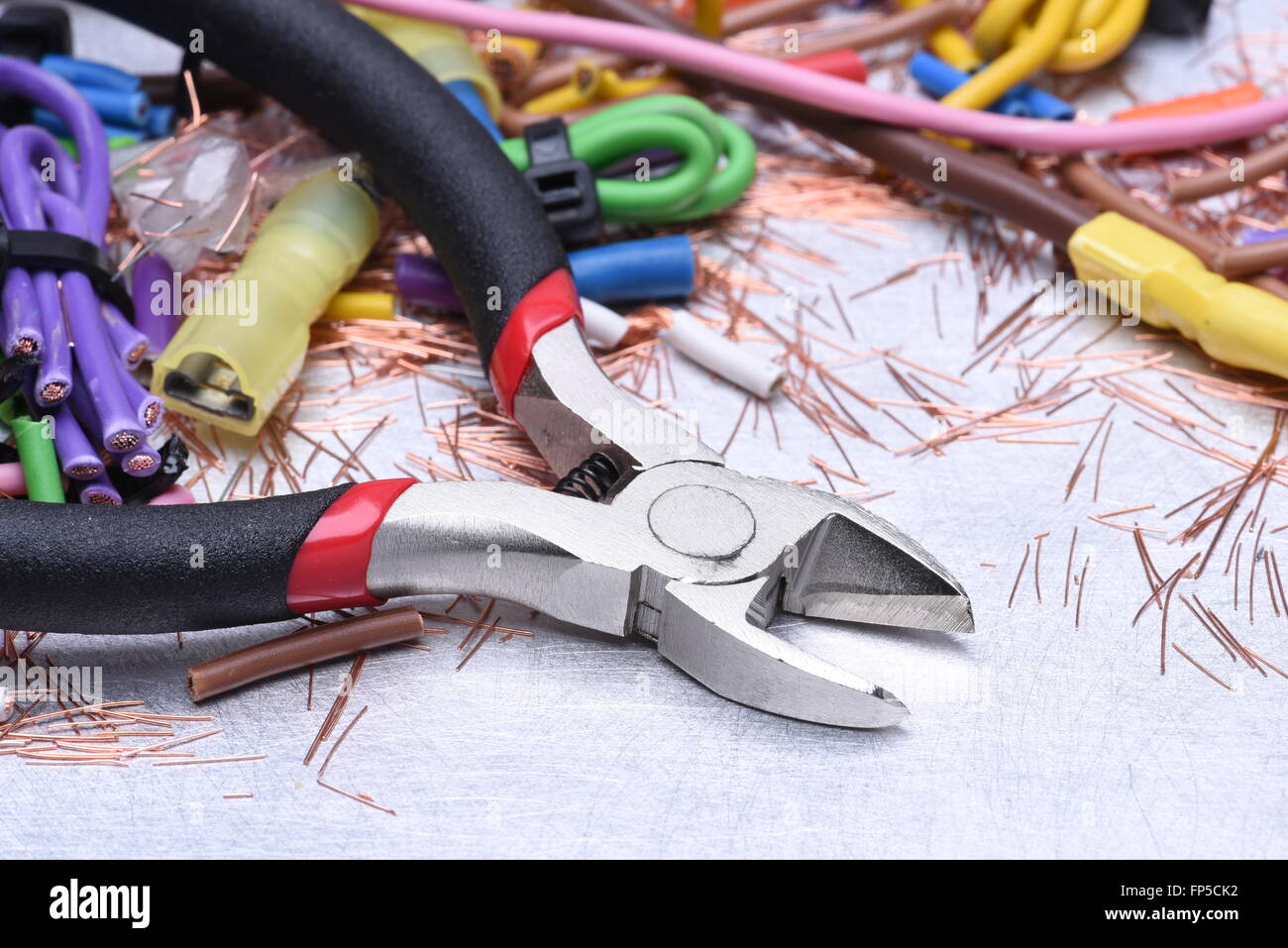 Installation of electrical, tools and cables Stock Photo - Alamy