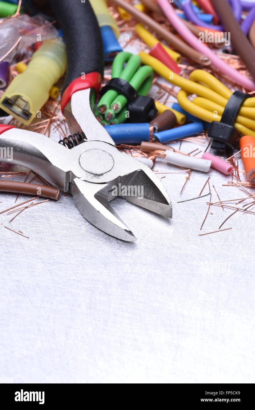 Installation of electrical, tools and cables Stock Photo - Alamy