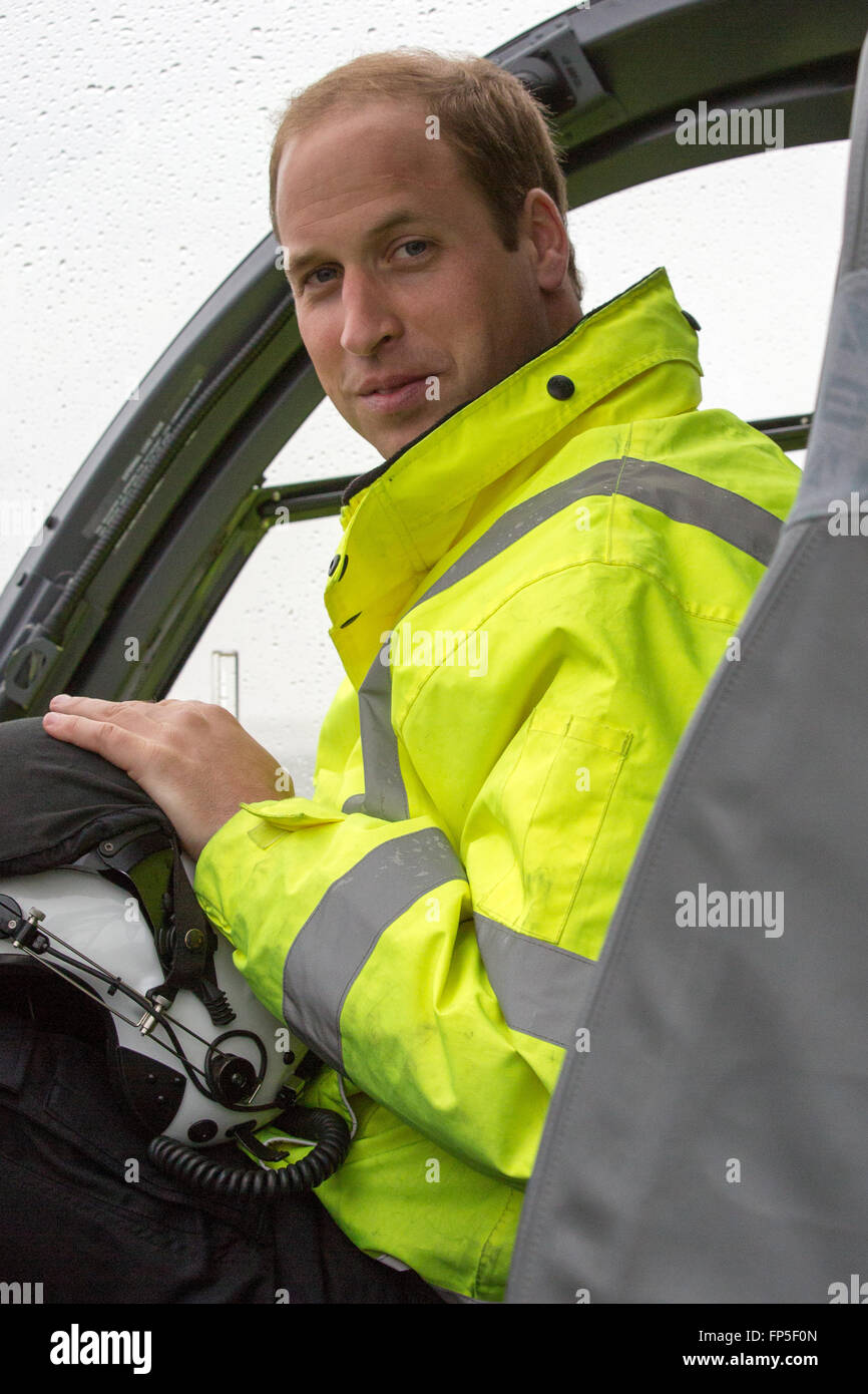Prince William at Cambridge Airport on the first day of his new job as ...