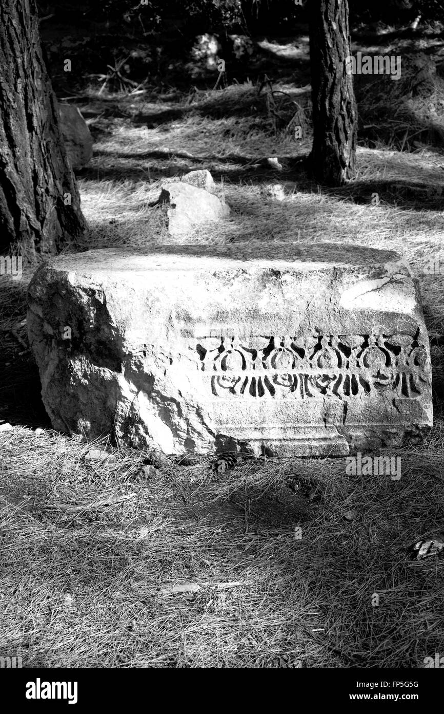 Destroyed column in black and white Black and White Stock Photos ...