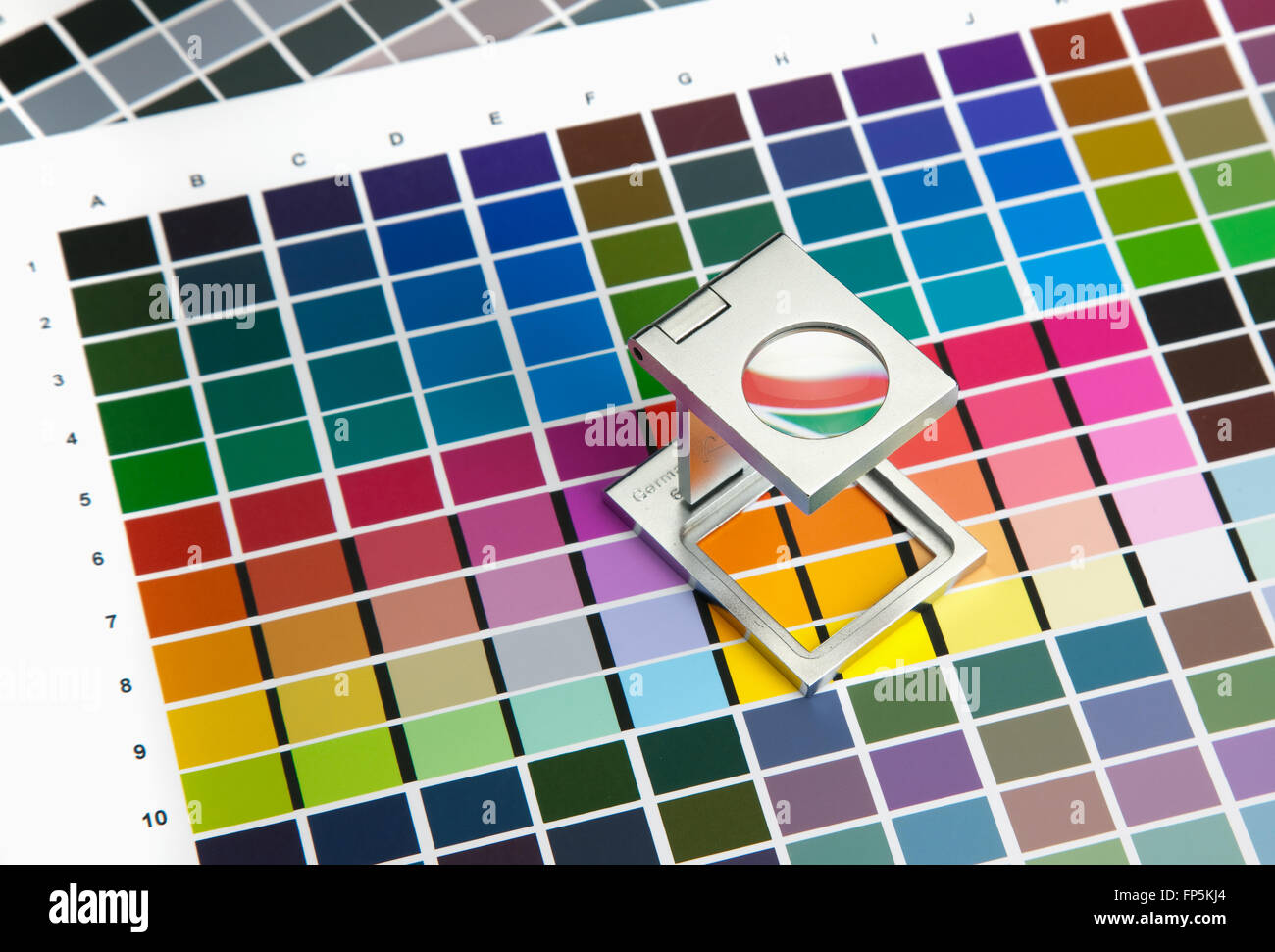 Press color management, chart, densitometer Stock Photo - Alamy
